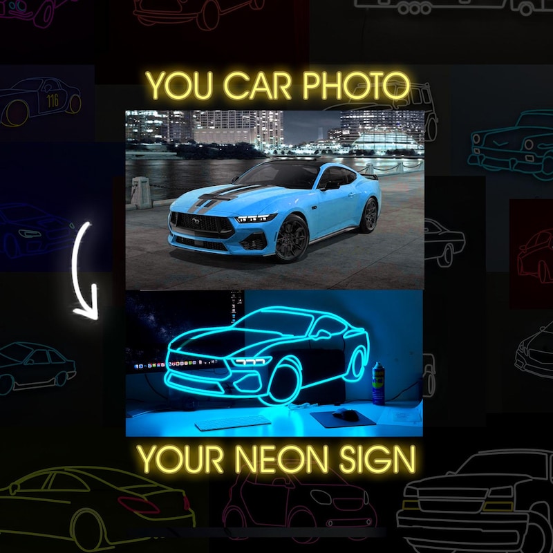 Neon Car Name - Etsy