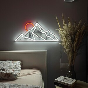 Mountain Neon Sign Art Landscape Neon Sign Neon Art, Mountain Art Light ...