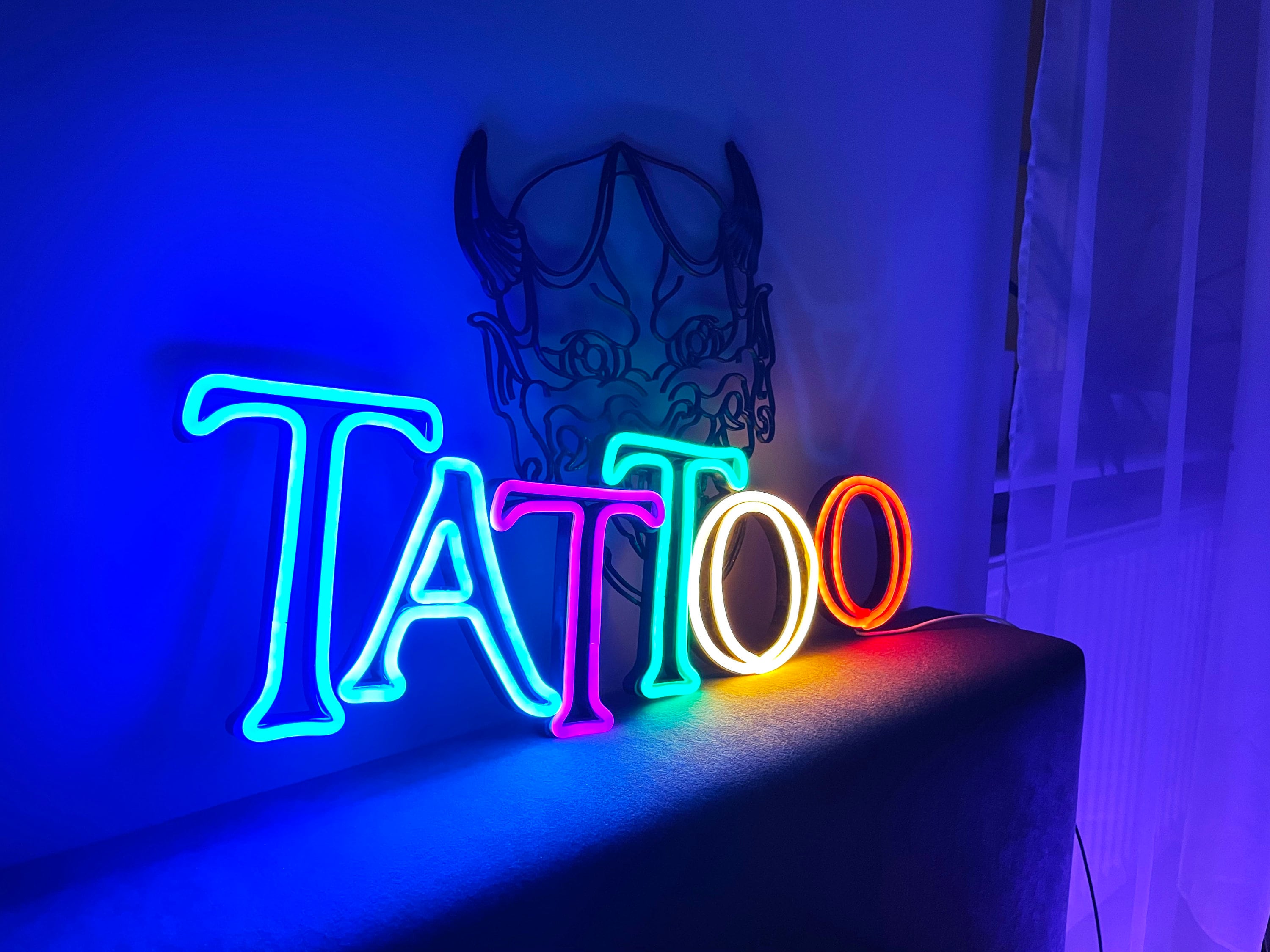 Tattoo Neon Sign: Colorful LED Wall Decor - Etsy