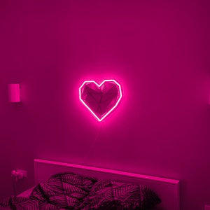 Neon Heart Love Wall Light Heart Wall Light, Love Wall Decor Love Gift ...