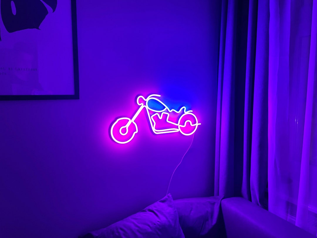 Motorbike Neon Wall Decor Art Bike Neon Sign Wall Decor Motorbike Art ...