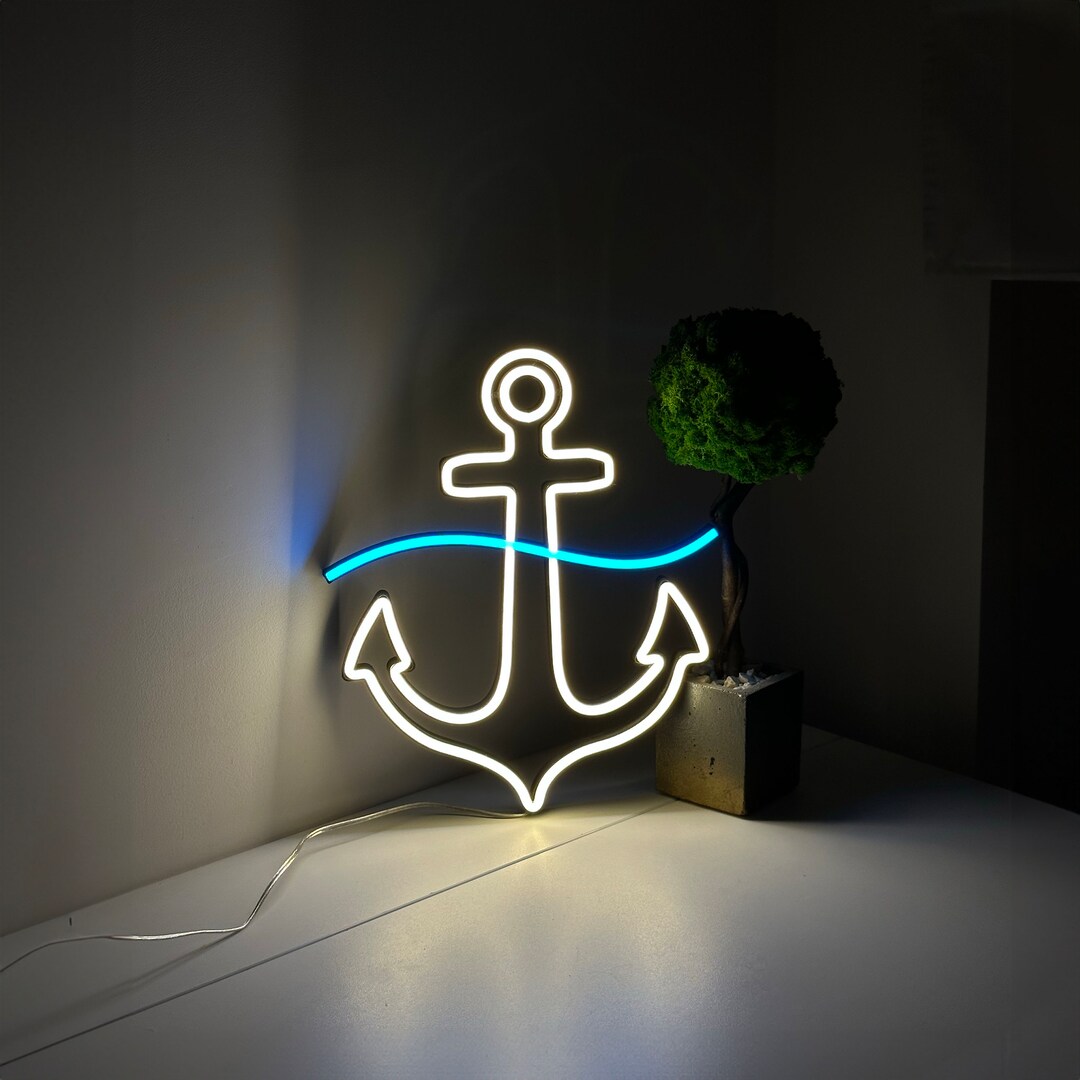 Anchor Neon Sign Anchor Neon Sign Led Sea Art Light Sign Led - Etsy