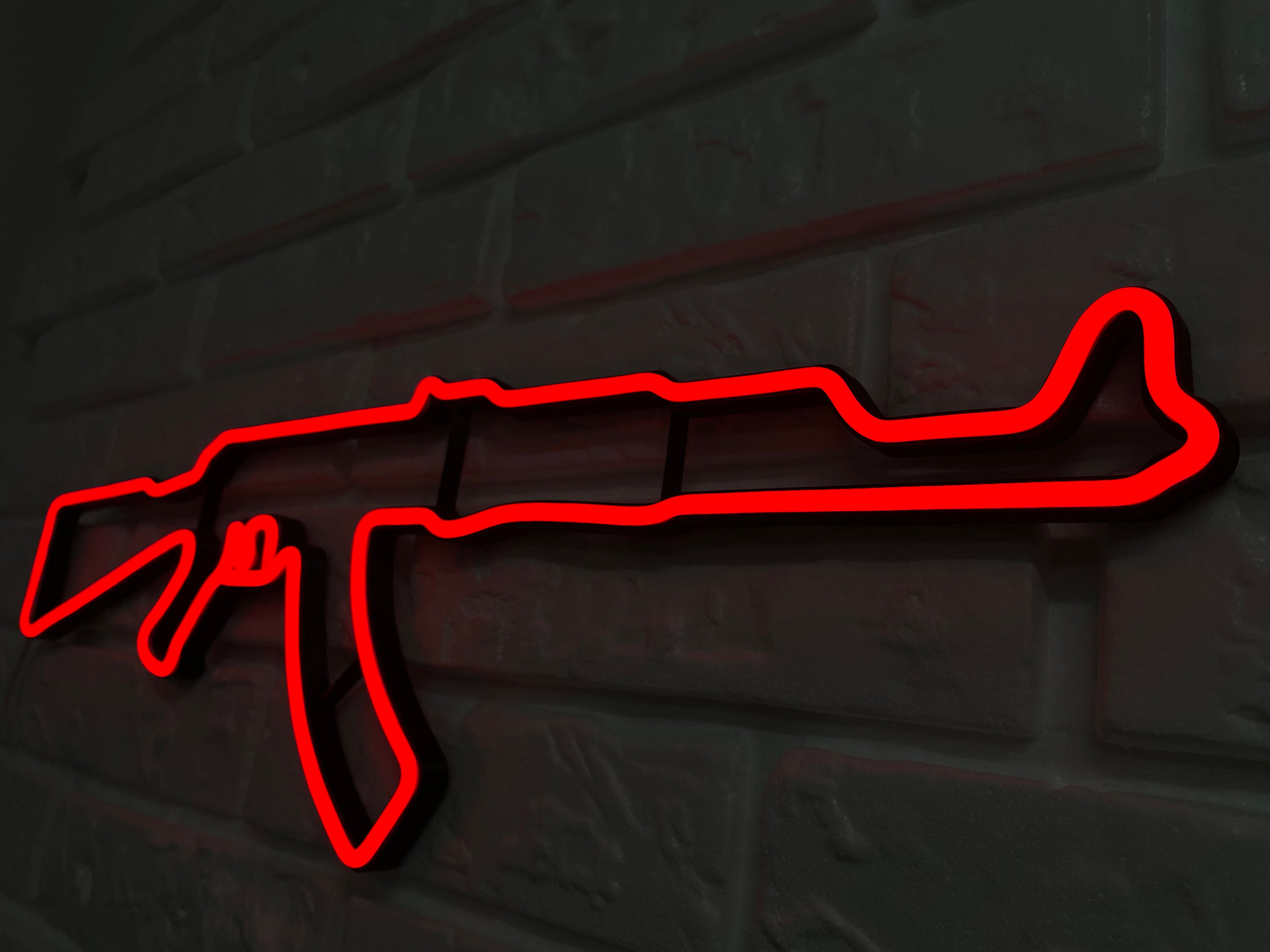 Gun Led Neon Signs AK 47 Gift Pistol LED Neon Lights Gun Wall - Etsy ...