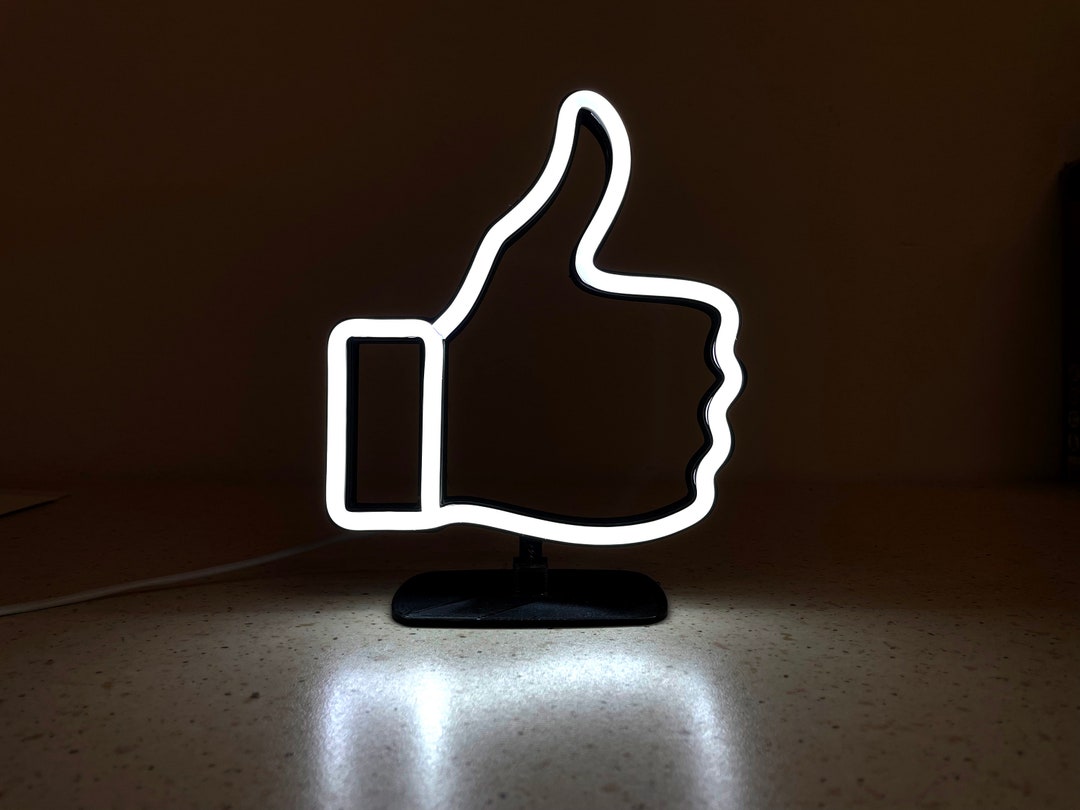 Thumbs up Neon Sign: LED Desk Light, Table Decor - Etsy