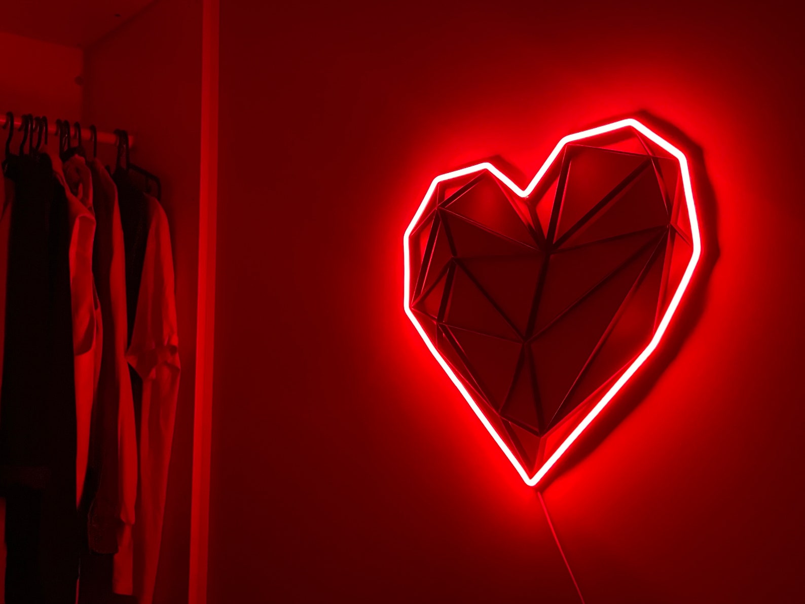 Neon Heart Love Wall Light Heart Wall Light Love Wall Decor | Etsy