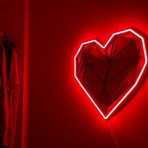 Neon Heart Love Wall Light Heart Wall Light, Love Wall Decor Love Gift ...
