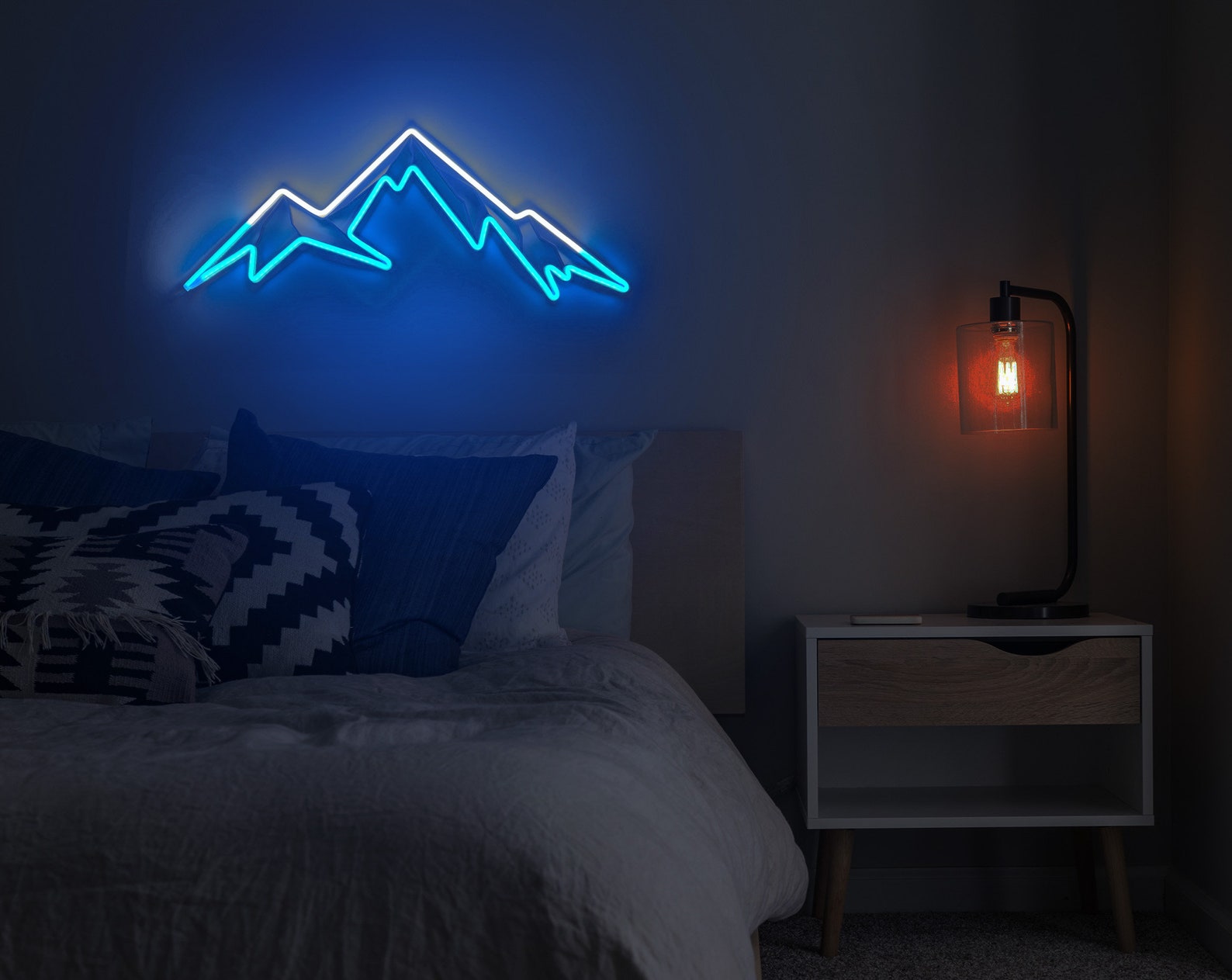 Mountain Neon Sign Art Landscape Neon Sign Neon Art Mountain - Etsy