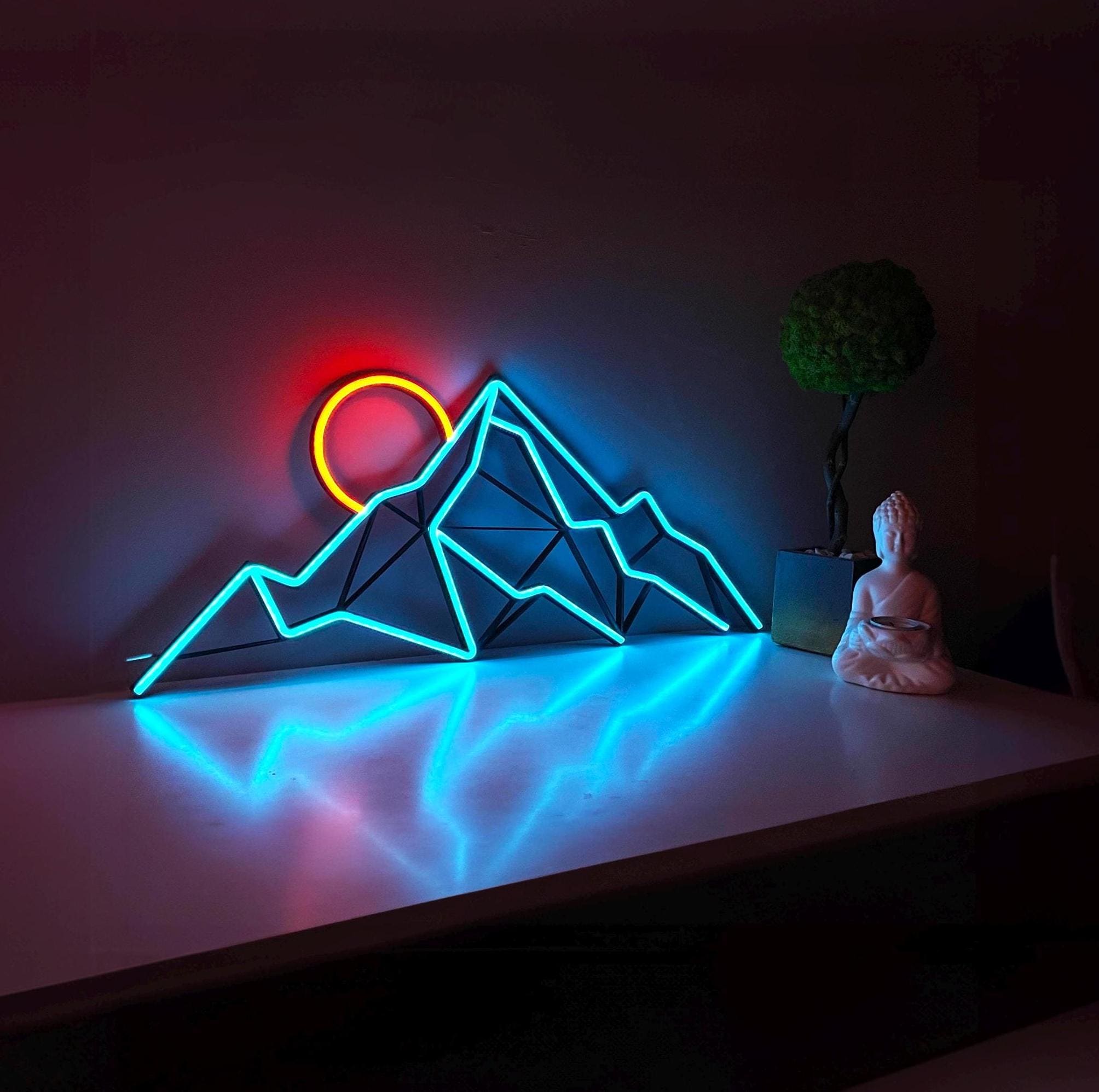 Custom Neon Sign: Mountain LED Wall Art - Etsy
