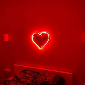 Neon Heart Love Wall Light Heart Wall Light, Love Wall Decor Love Gift ...