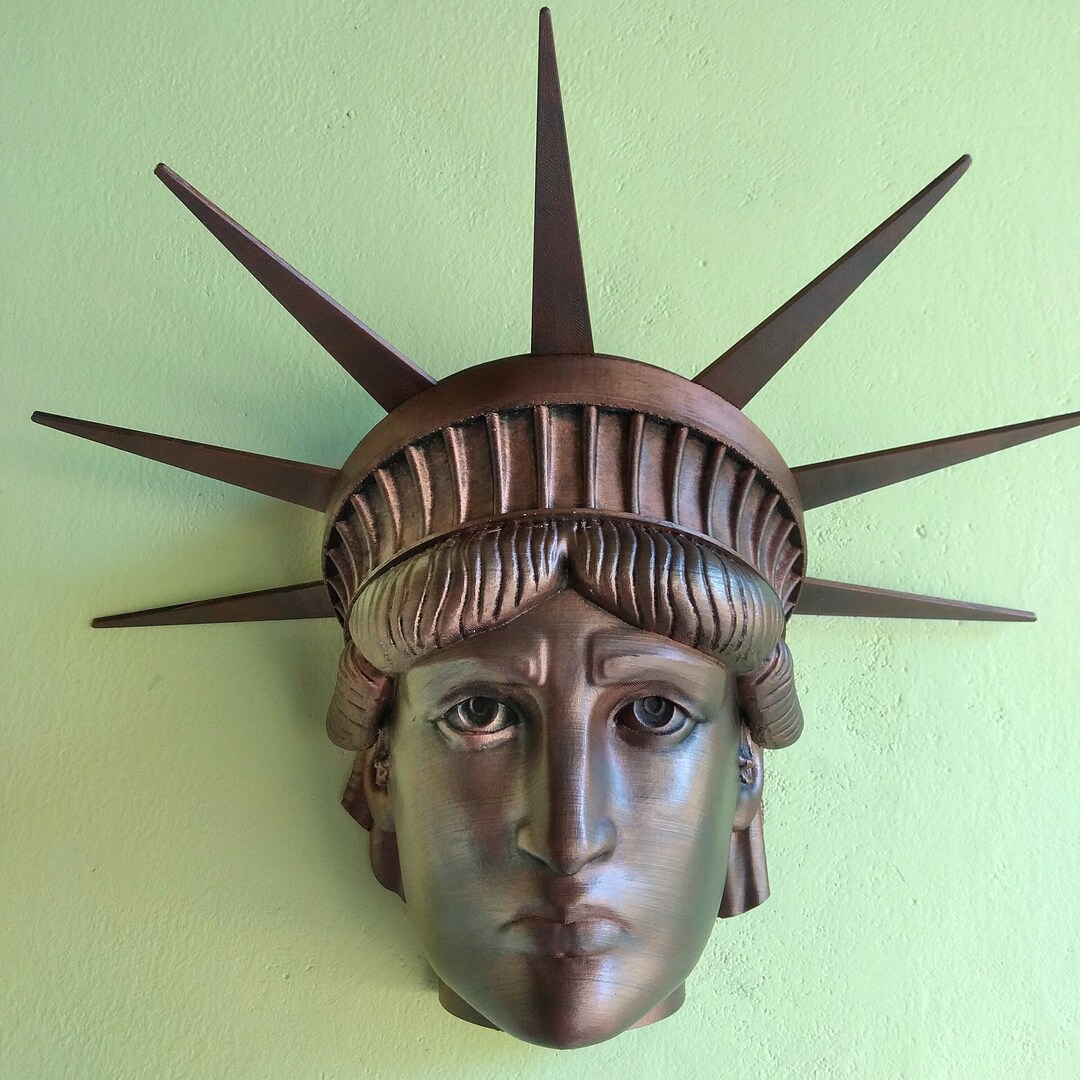 Wall Mounted Statue of Liberty Head. 3D Printed Wall Decor. - Etsy