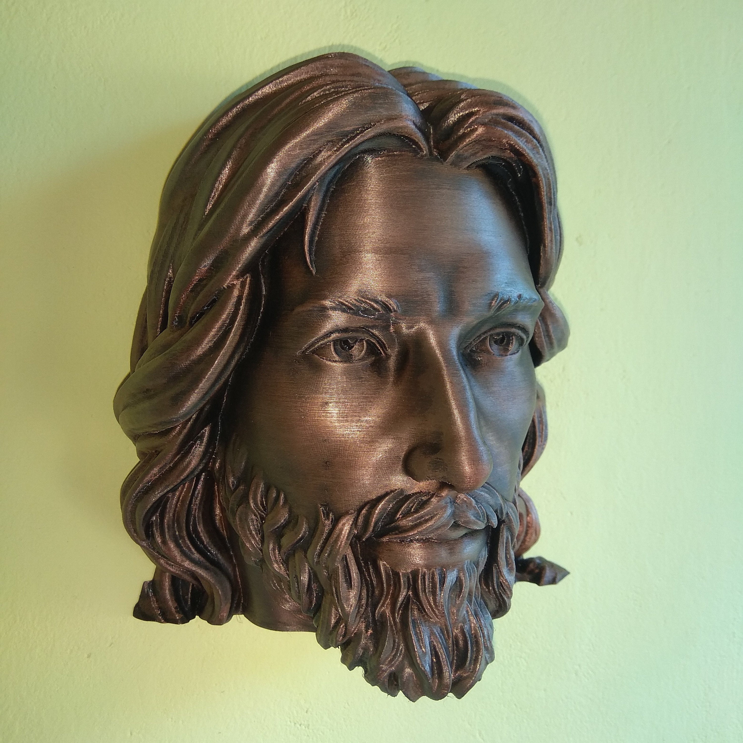 Wall Mounted Jesus Head. 3D Printed Wall Decor. Jesus Head Wall Hanging ...