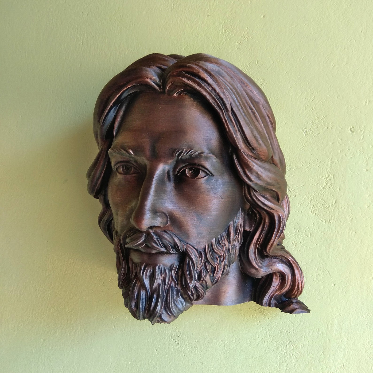 Wall Mounted Jesus Head. 3D Printed Wall Decor. Jesus Head Wall Hanging ...