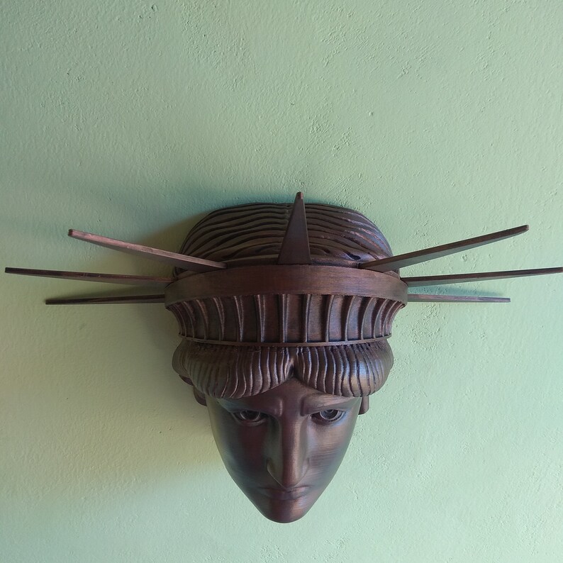 Wall Mounted Statue of Liberty Head. 3D Printed Wall Decor. - Etsy