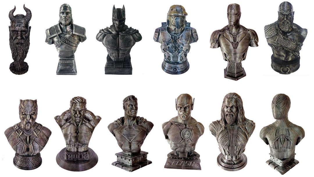 3D Printed Busts of Video Game and Movie Characters for Tabletop and ...