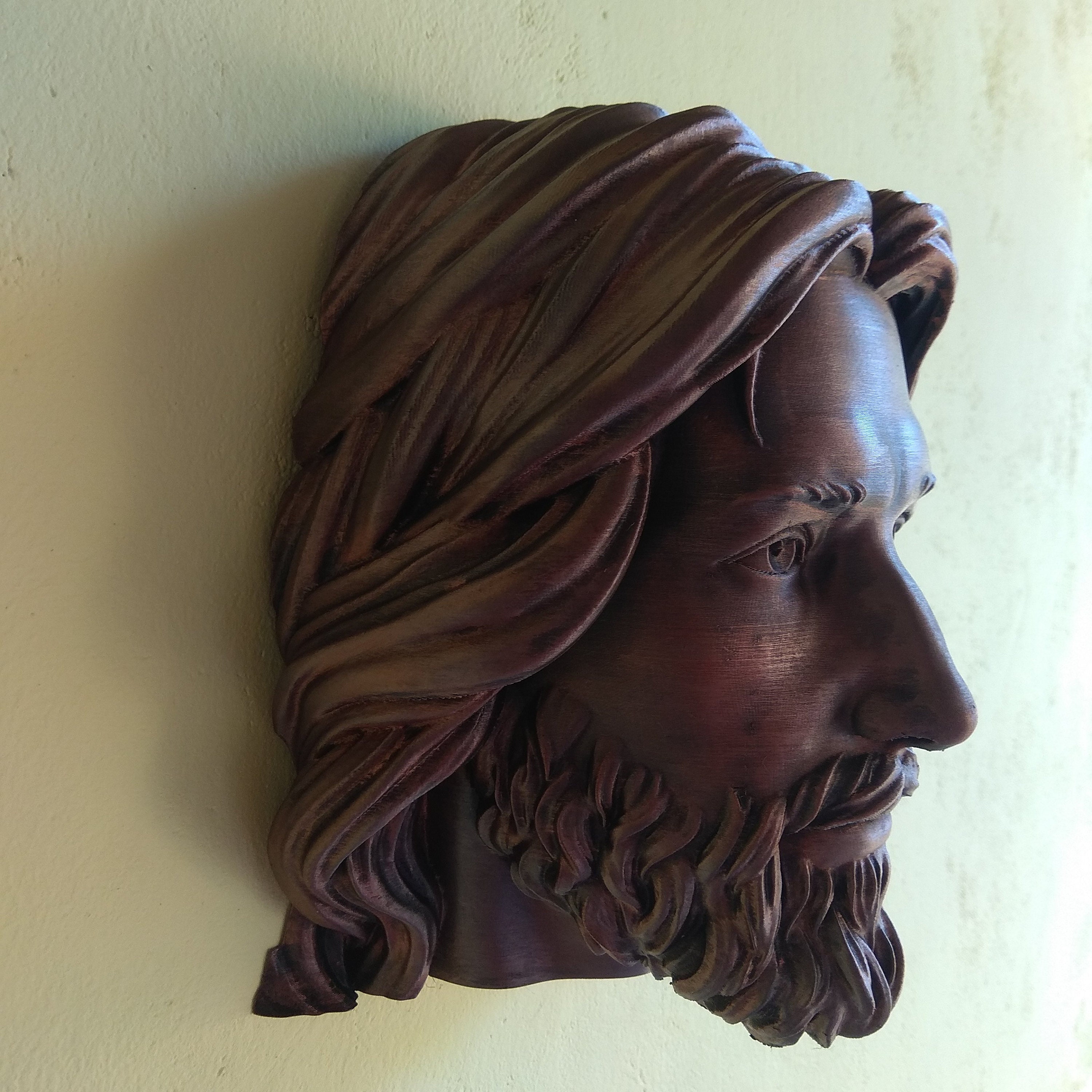 Wall Mounted Jesus Head. 3D Printed Wall Decor. Jesus Head Wall Hanging ...