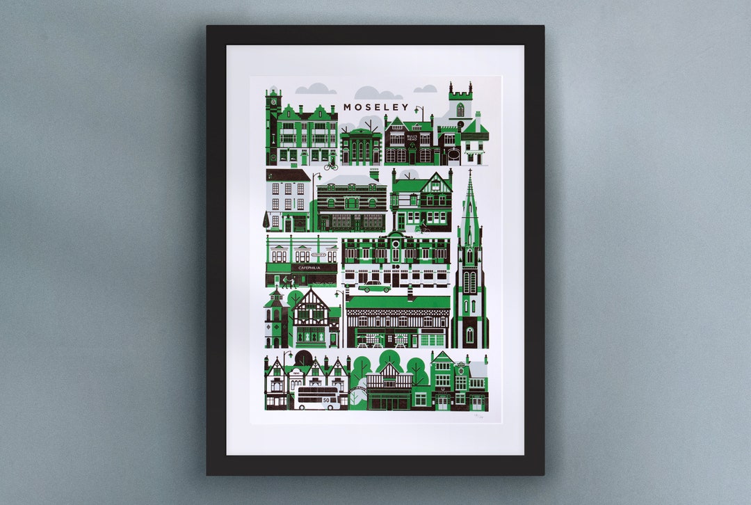 Moseley, Birmingham Screen Print editioned - Etsy