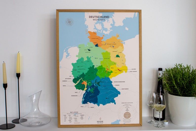 Wine Map of Germany: Wine Regions Appellations Educational - Etsy