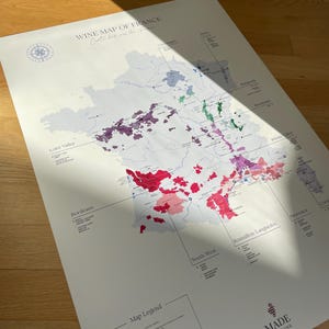French Wine Map: Regions, Appellations, and Grapes - Etsy