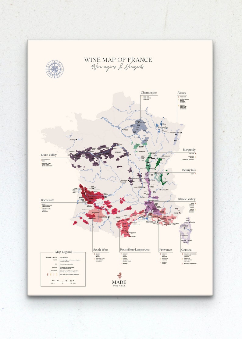 Wine Maps Old World Wine Bundle France, Italy, Spain Wine Regions ...