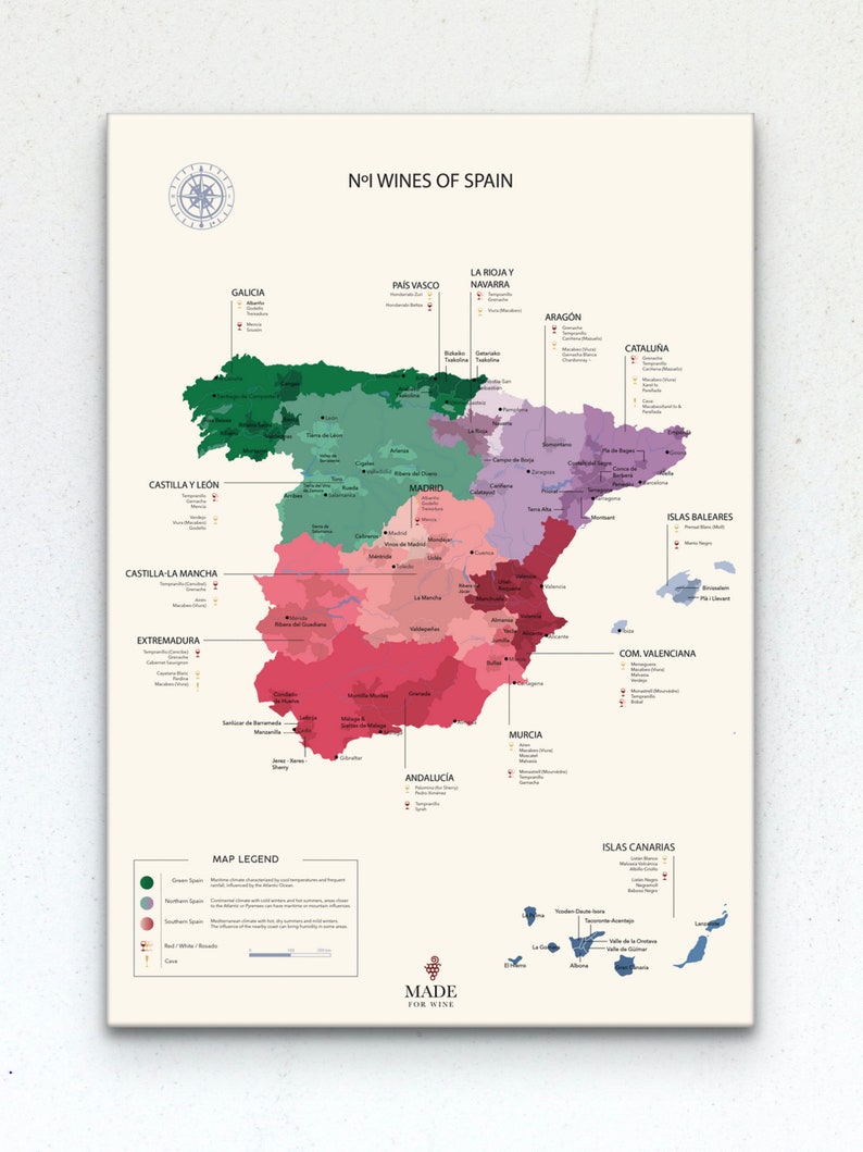 Wine Maps Old World Wine Bundle France, Italy, Spain Wine Regions ...