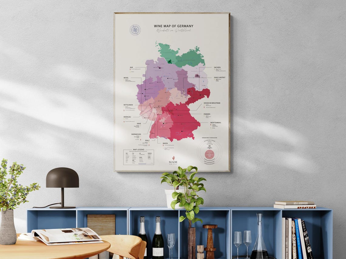 Wine Map of Germany: Wine Regions, Appellations, Educational Tool ...