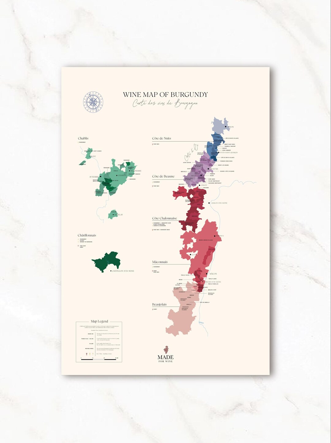 Wine Map of Burgundy, France | Wine Regions, Appellations | Educational ...
