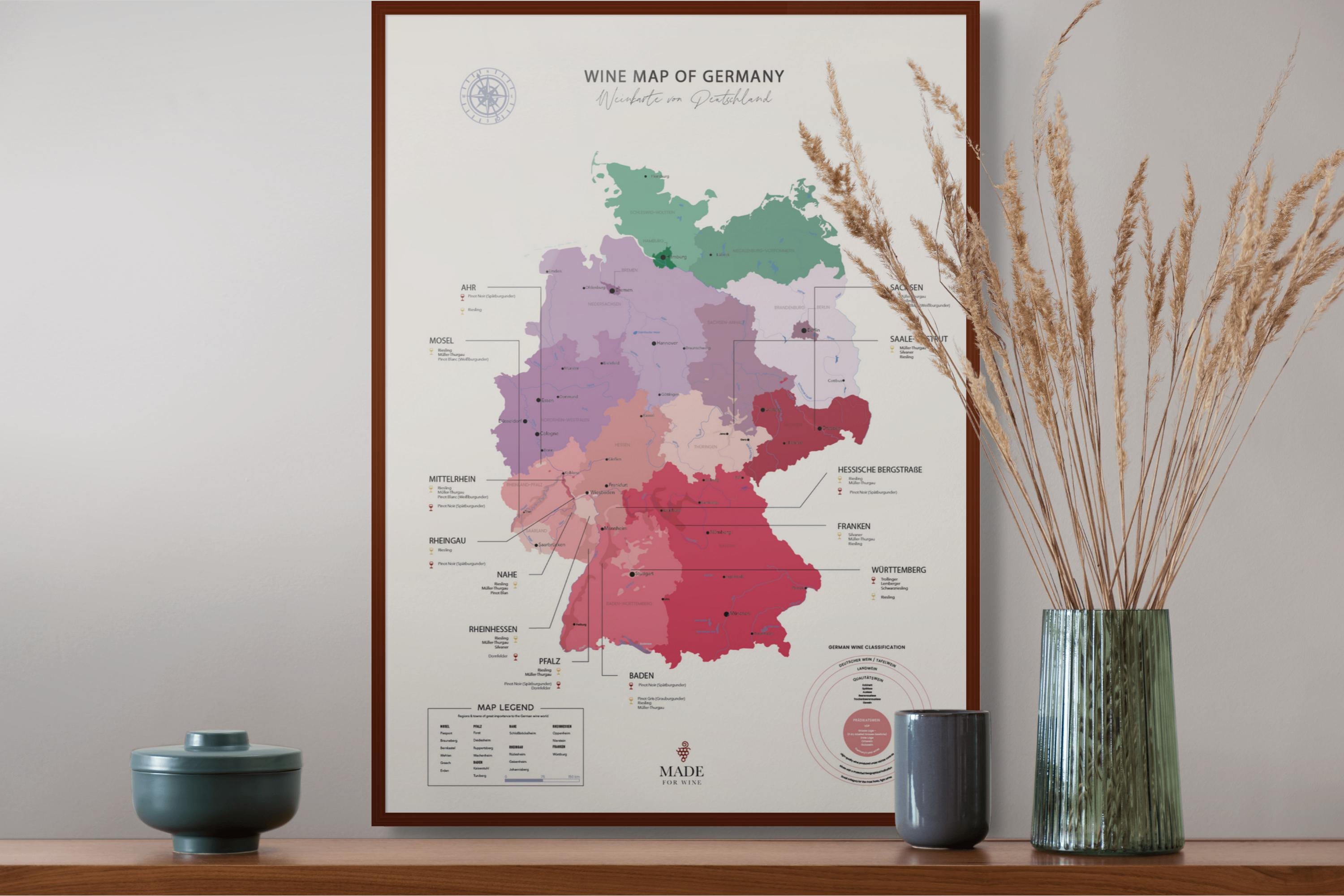 Wine Map of Germany: Wine Regions, Appellations, Educational Tool ...