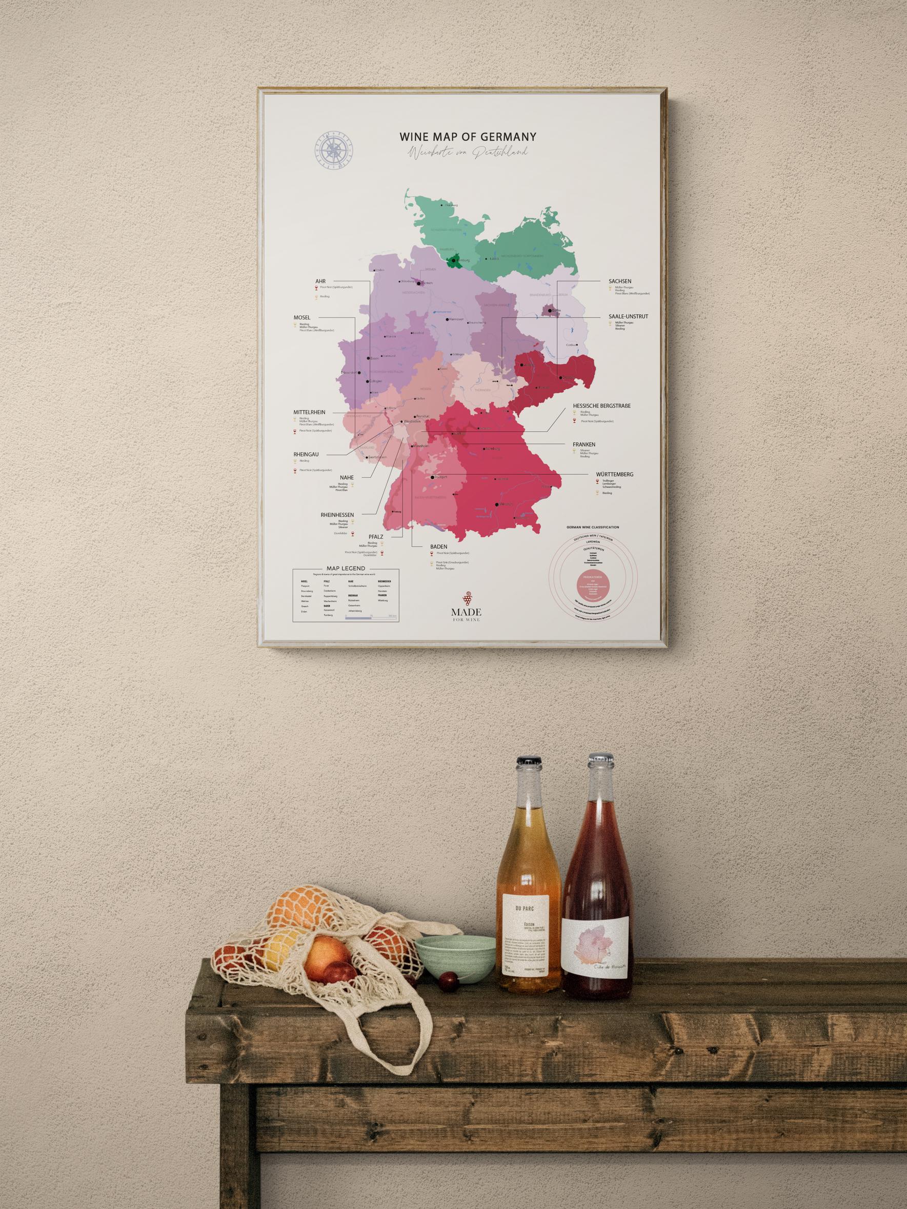 Wine Map of Germany: Wine Regions, Appellations, Educational Tool ...