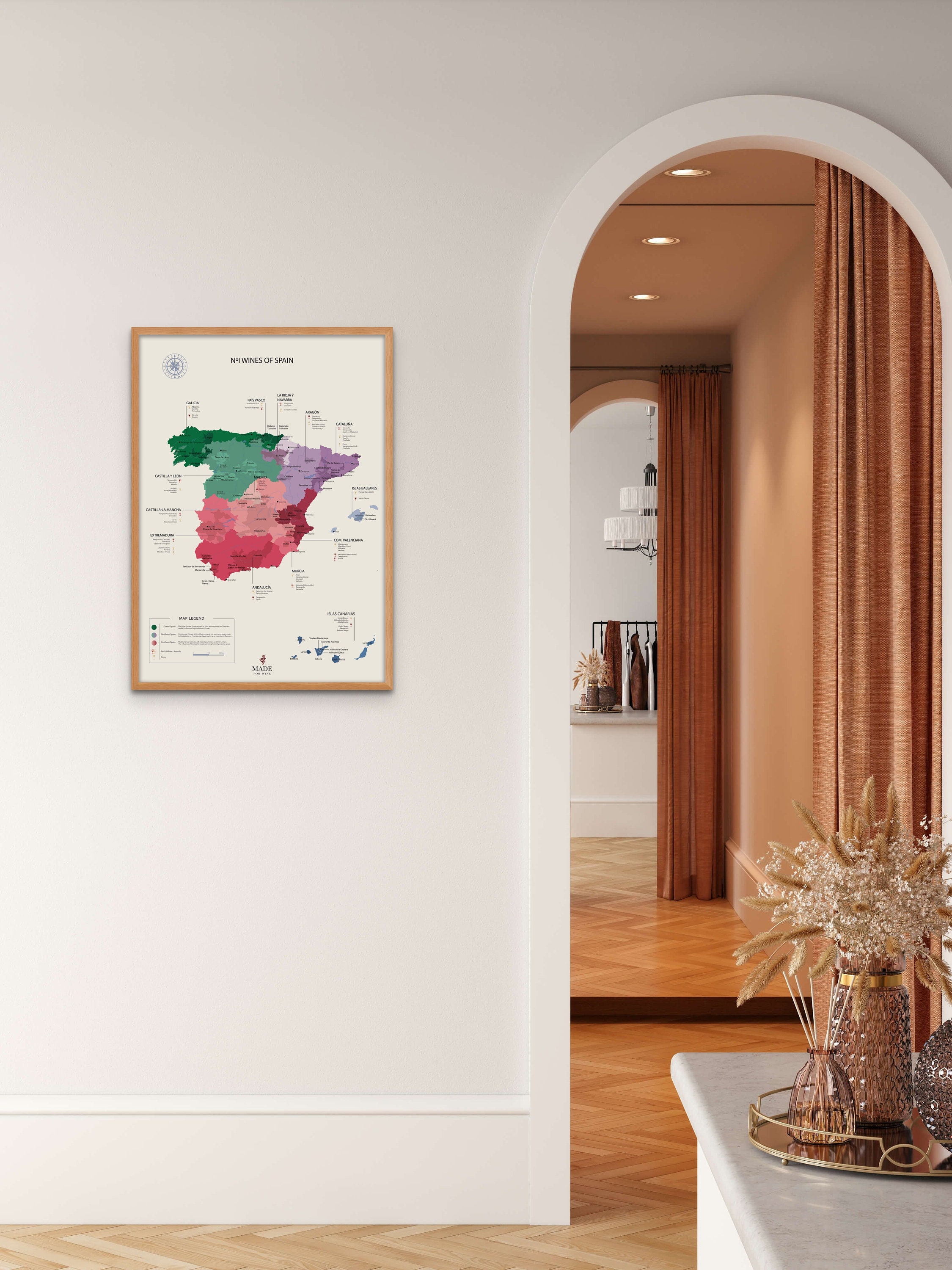 Wine Map of Spain Wine Regions, Appellations Educational Tool & Gift ...