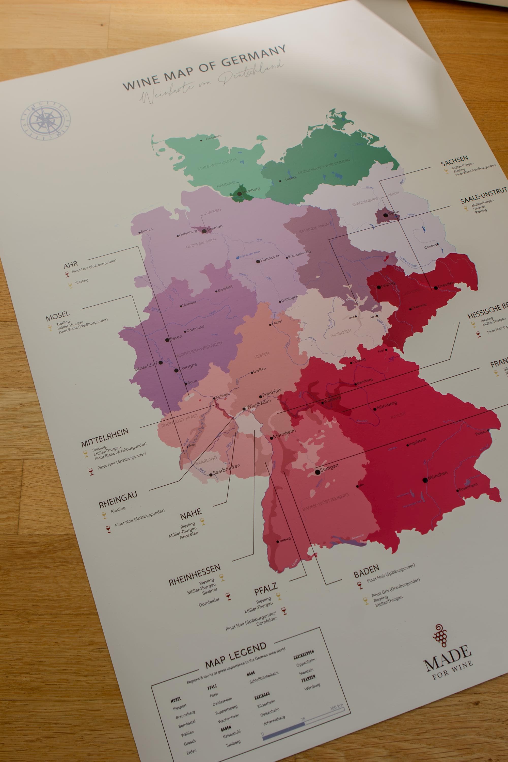 Wine Map of Germany: Wine Regions, Appellations, Educational Tool ...