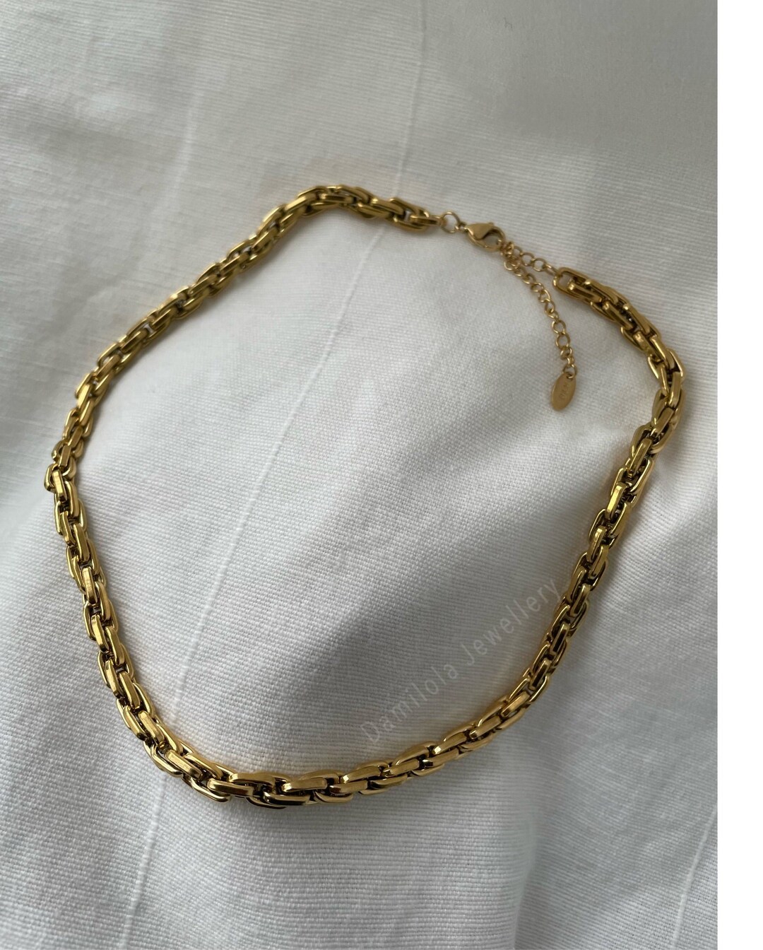 Gold Stainless Steel 24ct hooked' Chunky Chain - Etsy
