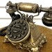 Art Nouveau Antique Style Push Button Phone, Midcentury Metal, Office ...