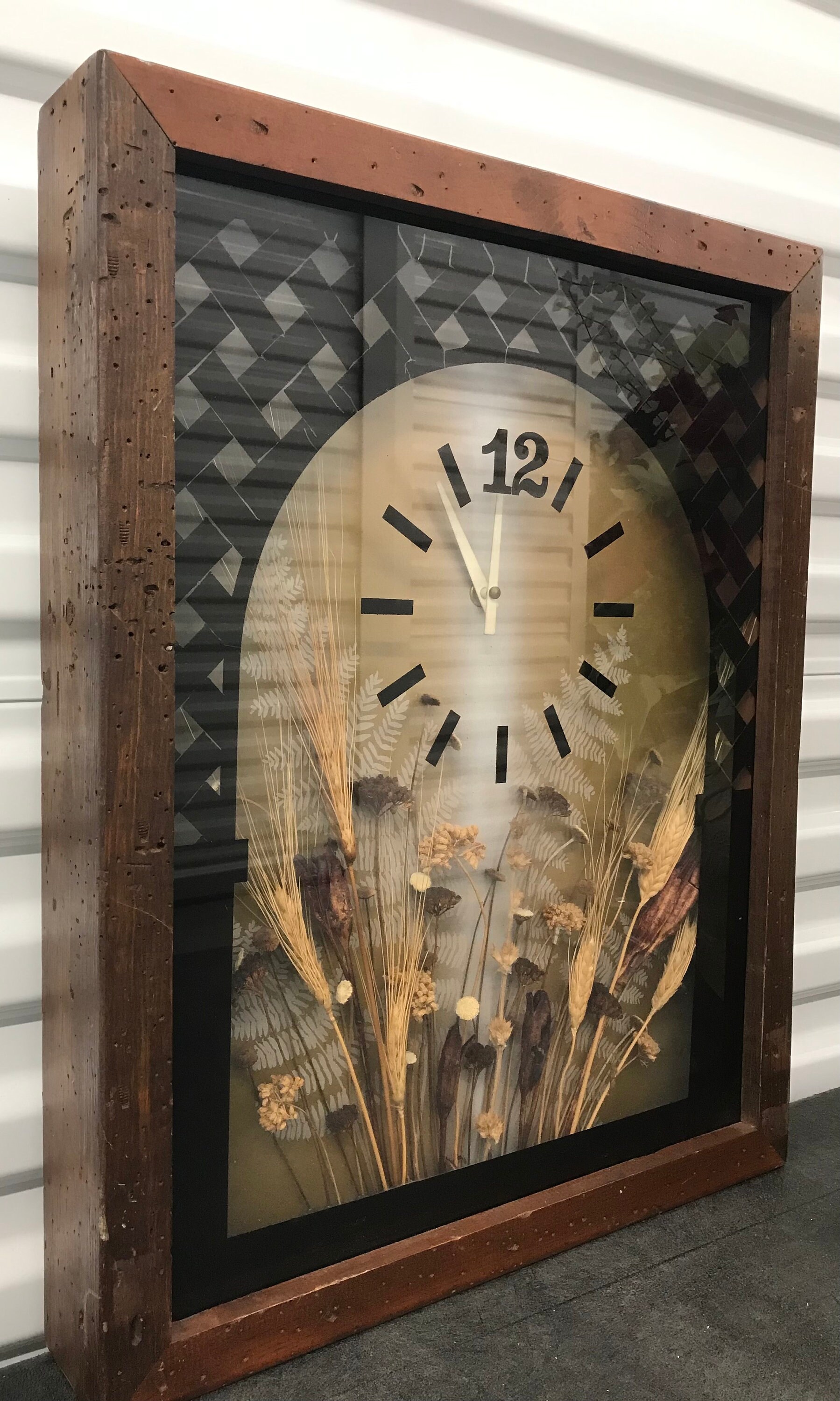 Vintage Shadow Box Clock With Dried Flowers Retro 60s 70s - Etsy