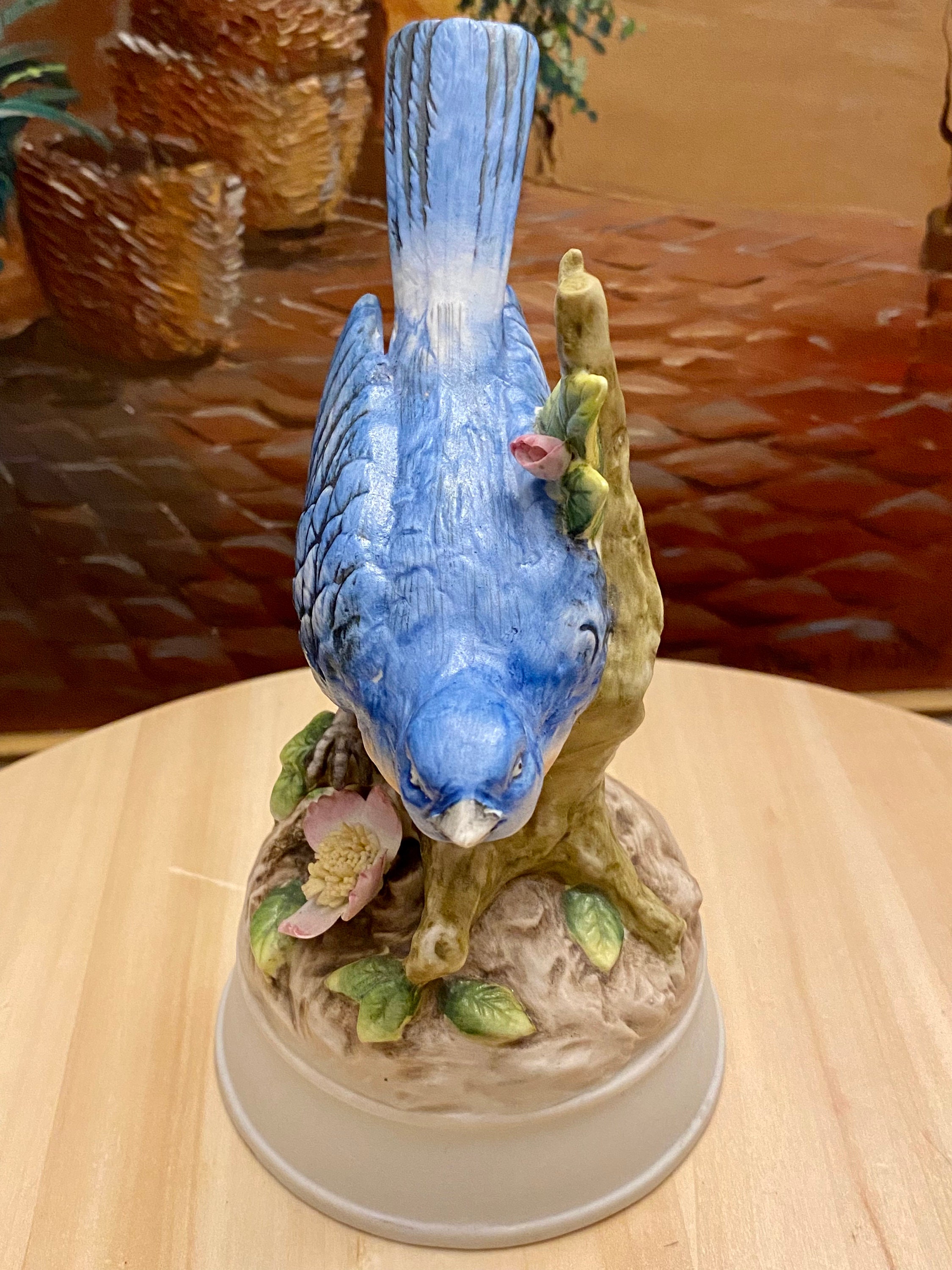 Vintage Andrea by Sadek Blue Bird Music Box Ceramic Figurine | Plays ...