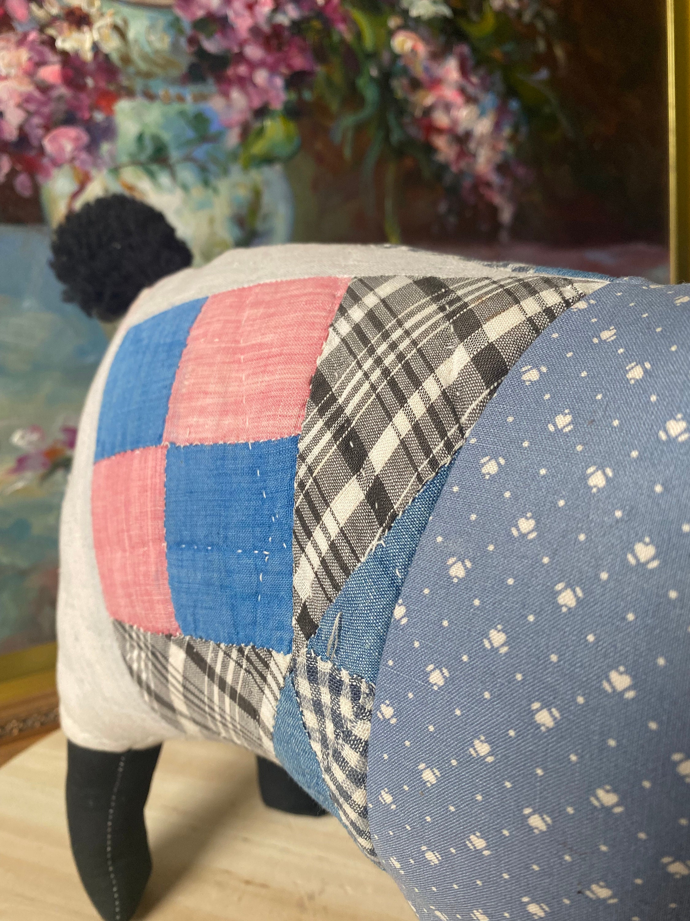 Vintage Handcrafted Patchwork, Wool Quilted Lamb Stuffed Animal - Etsy