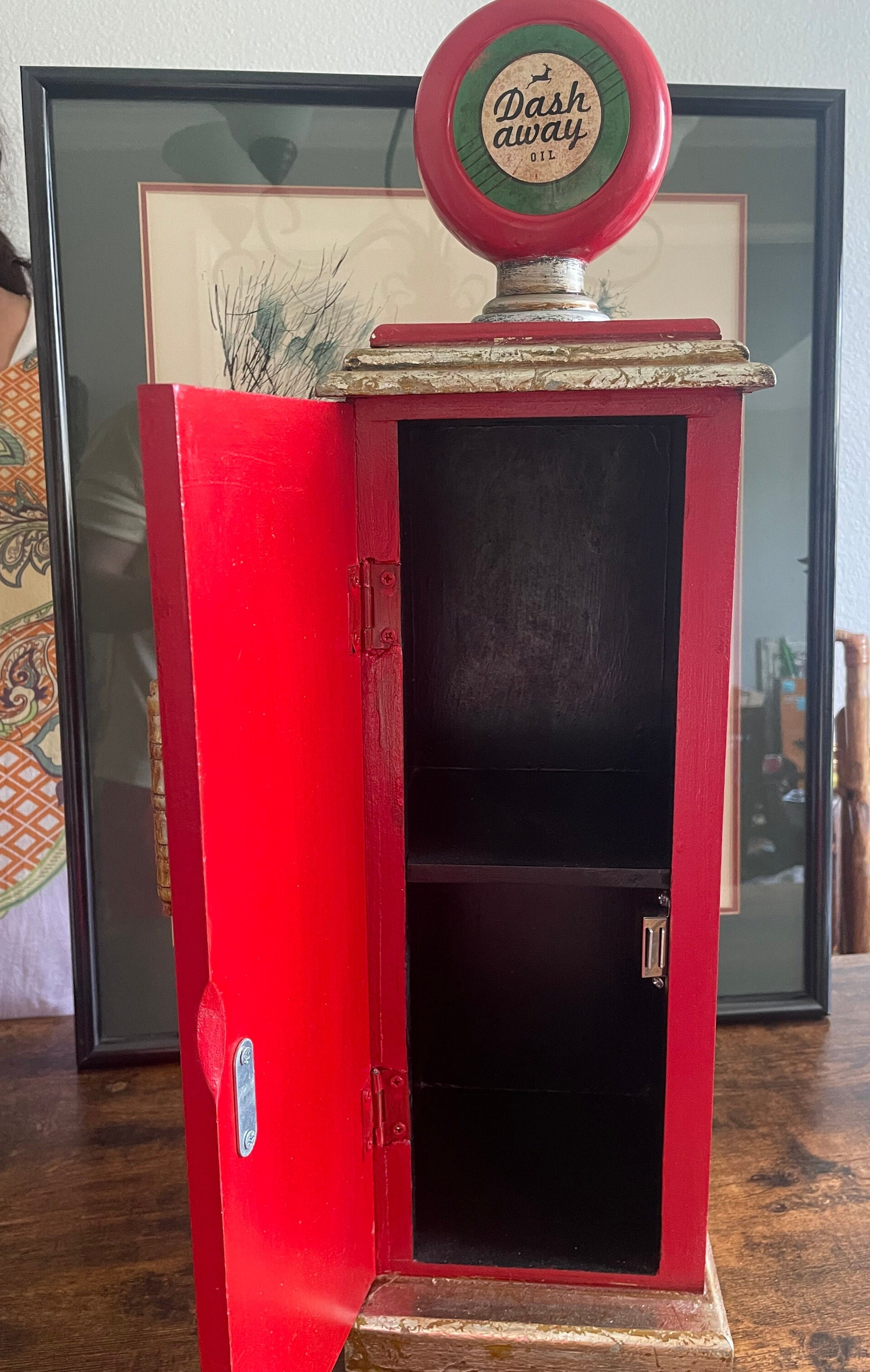 Vintage Route 25 Gas Pump Retro Gasoline Petrol Pump Locker Cabinet ...
