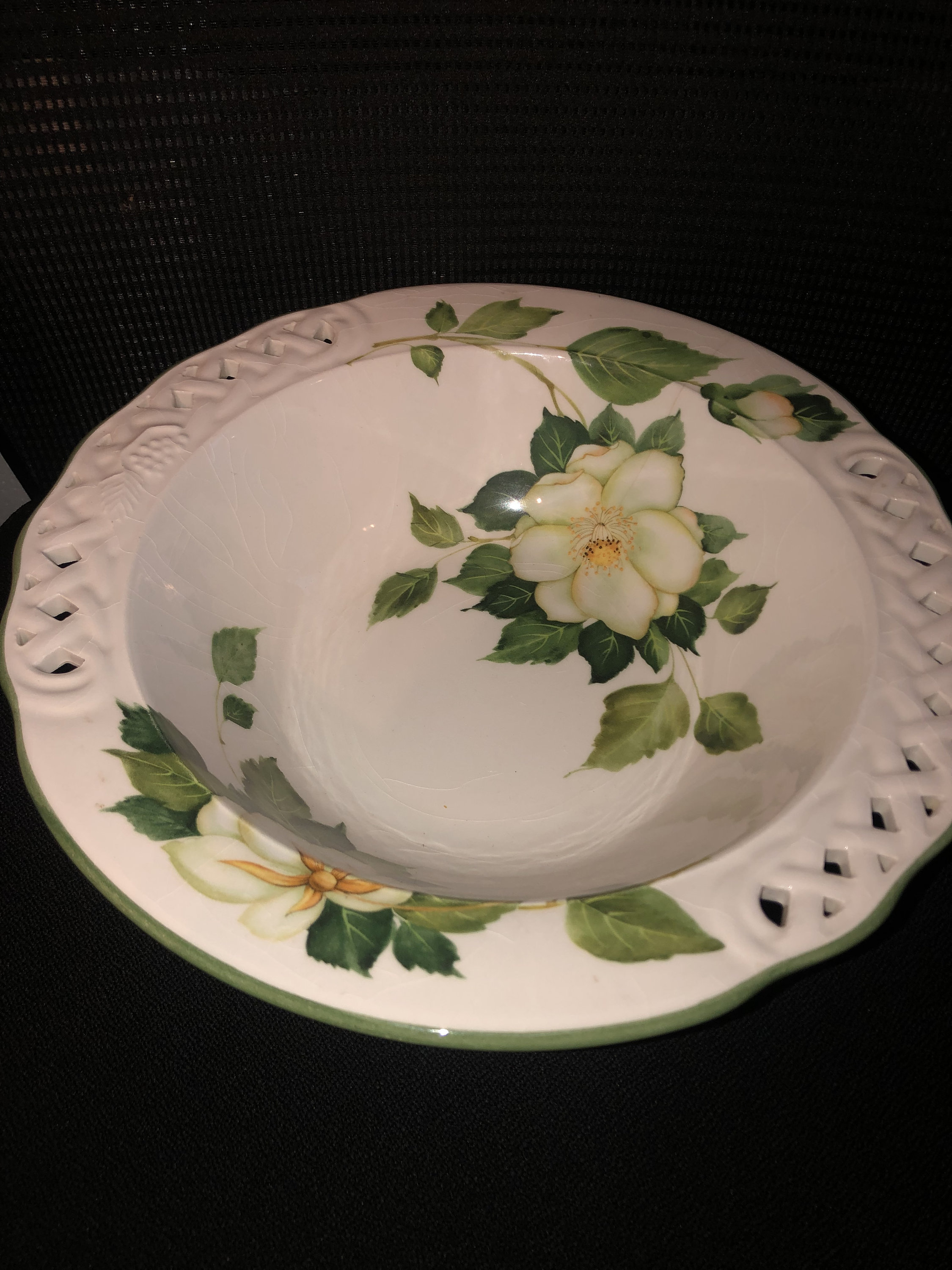 Vintage Italy Brunelli Large "tiffany" 12” Serving/ Cake Plate and Bowl ...