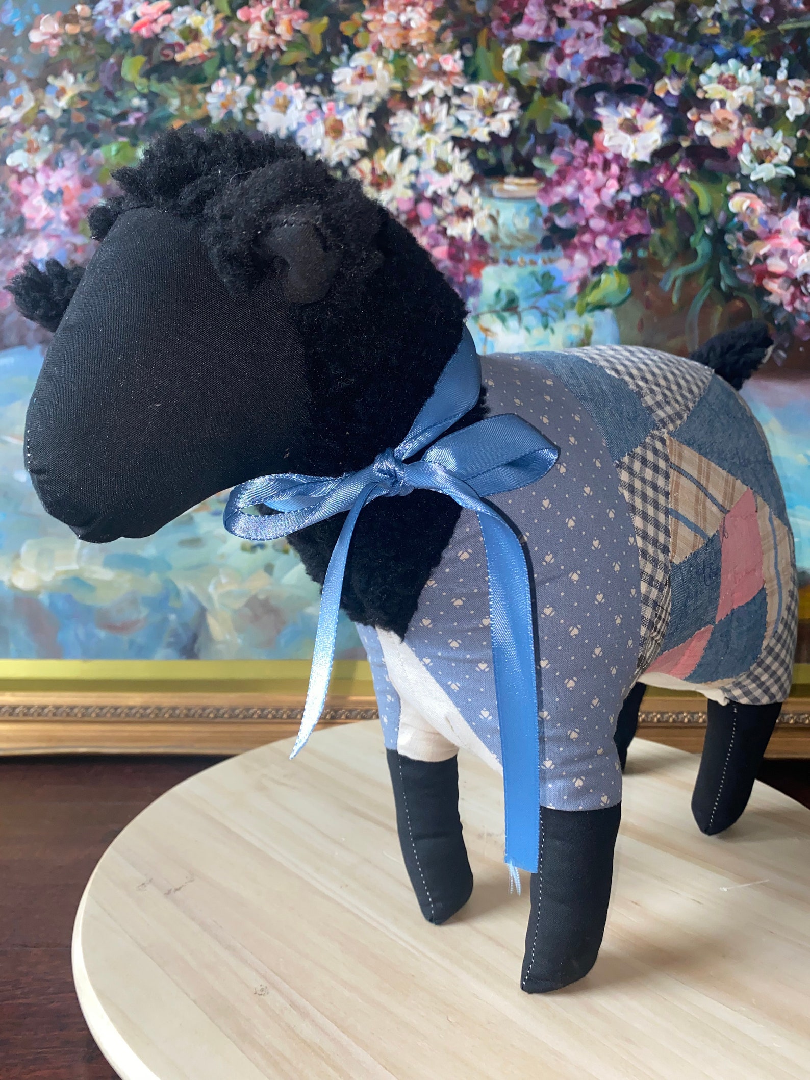 Vintage Handcrafted Patchwork, Wool Quilted Lamb Stuffed Animal - Etsy