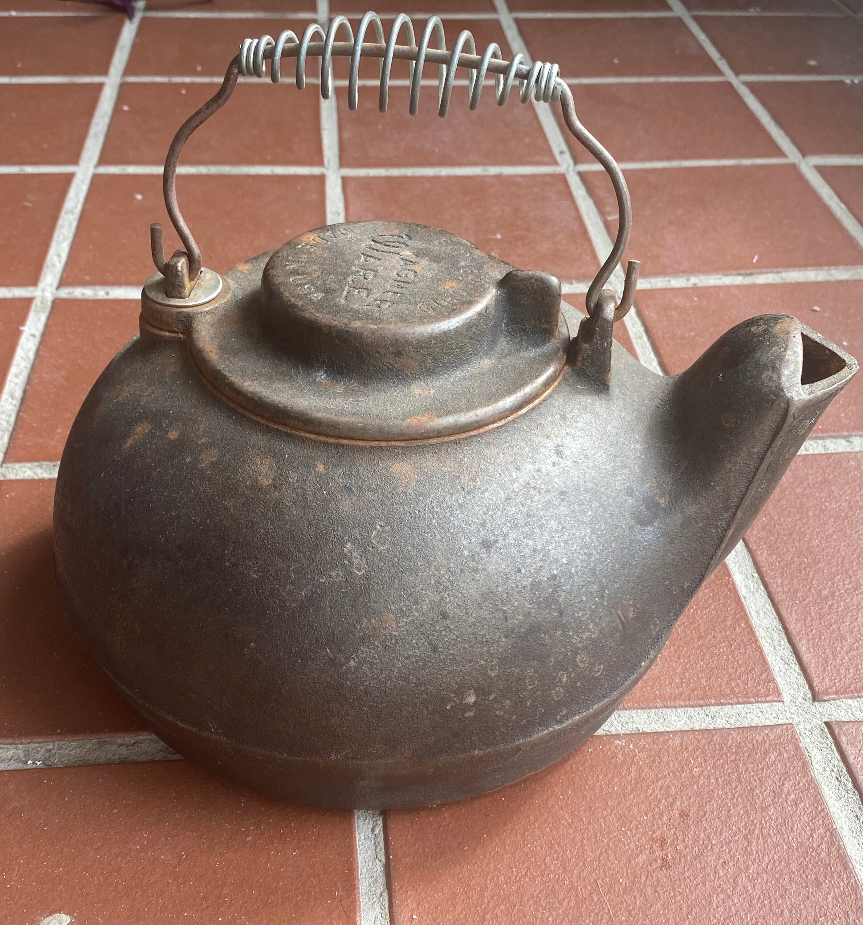 Vintage Large Wagner Ware Cast Iron Original Kettle Teapot 11 Sidney ...