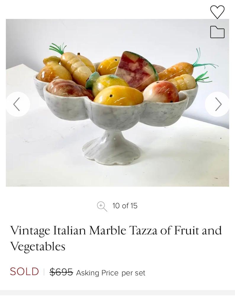 Vintage Italian Marble Tazza of Fruit and Vegetables - Etsy