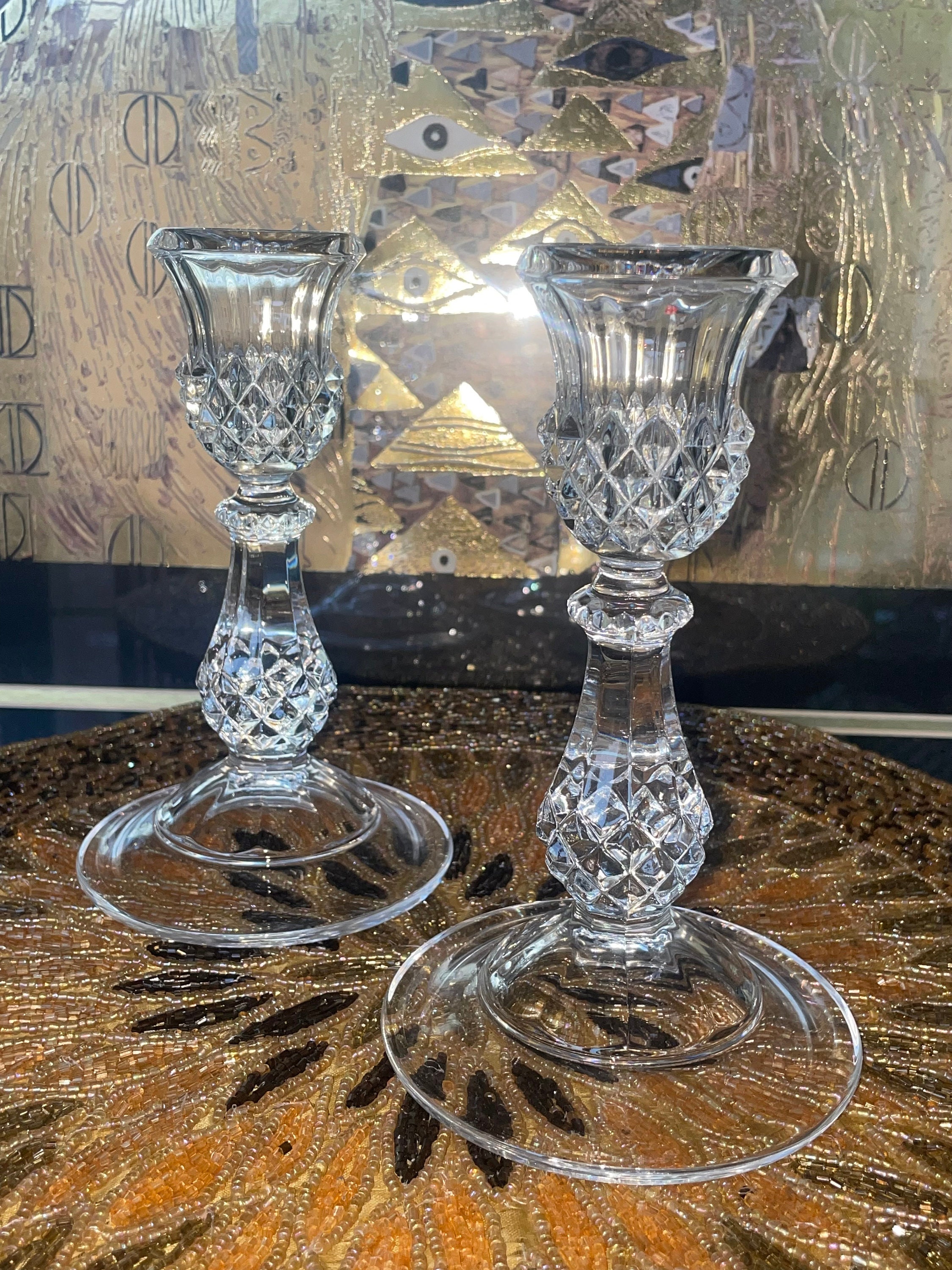 Vintage French Sculpted Cristal D'arques Diamond Cut Crystal ...