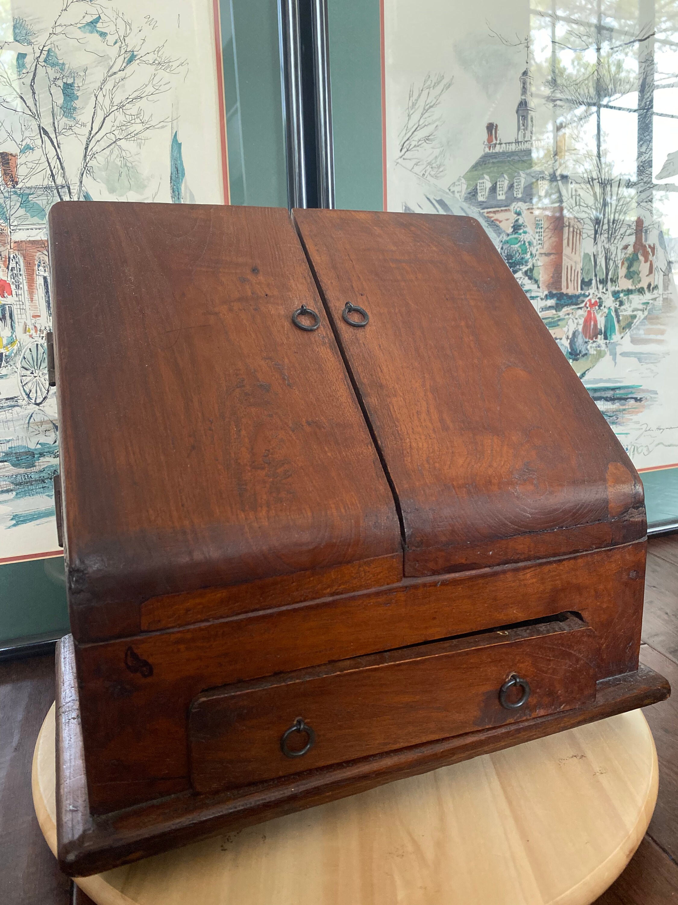 Antique Old English Wooden Secretary Stationery Document File Holder ...