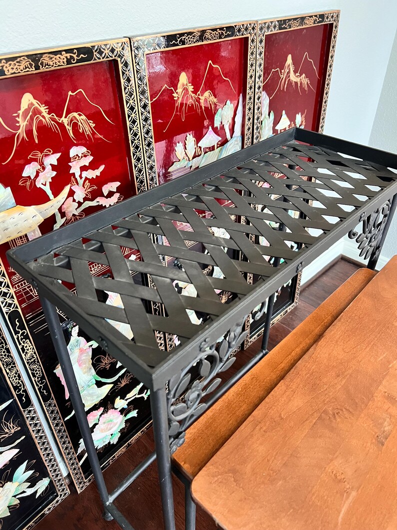 Vintage Longaberger Nesting Tables | Wrought Iron and Wood - Etsy