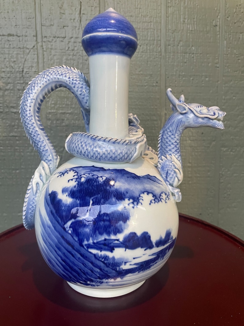 Antique 19th C Japanese Hirado Dragon Porcelain Ewer Mikawachi Ware - Etsy
