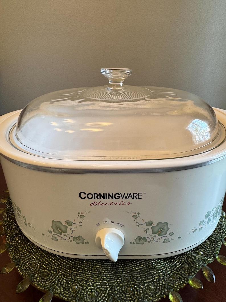 Vintage Corelle Corningware Electrics • 6 QT Oval Ivy Crock Pot Slow ...