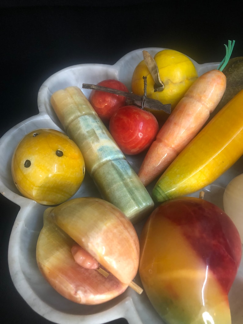 Vintage Italian Marble Tazza of Fruit and Vegetables - Etsy