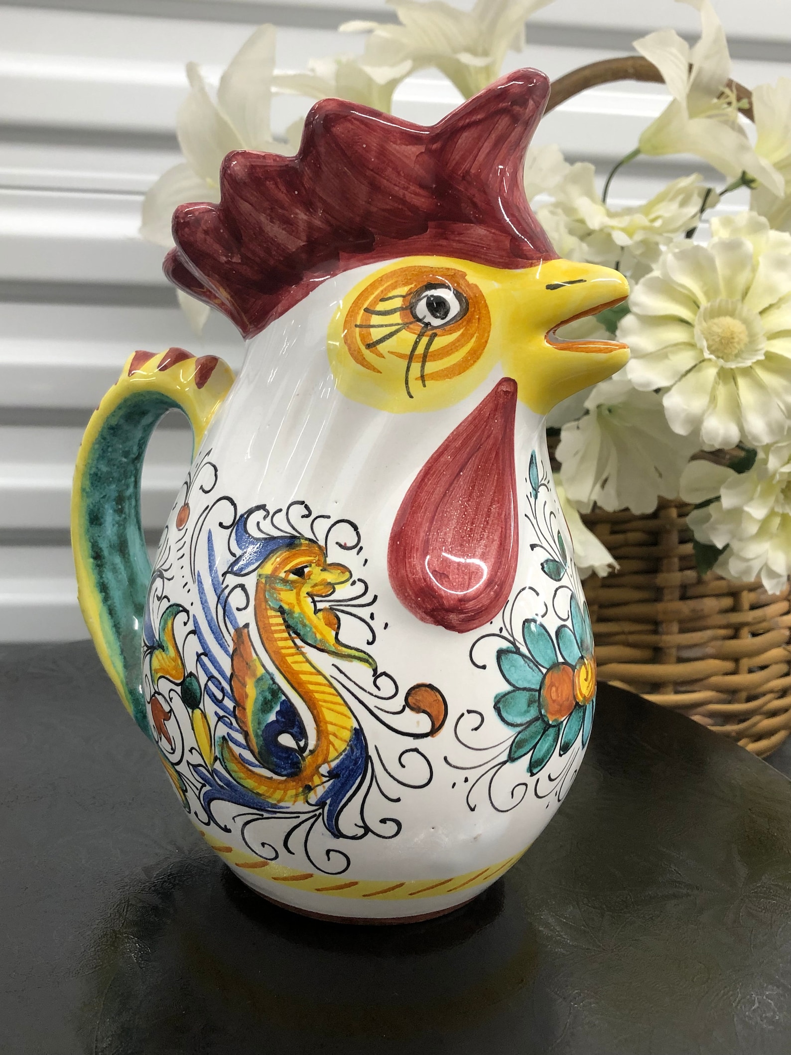 Raffaelesco Italy Pitcher, Hand Painted Fine Vintage Water, Tea ...