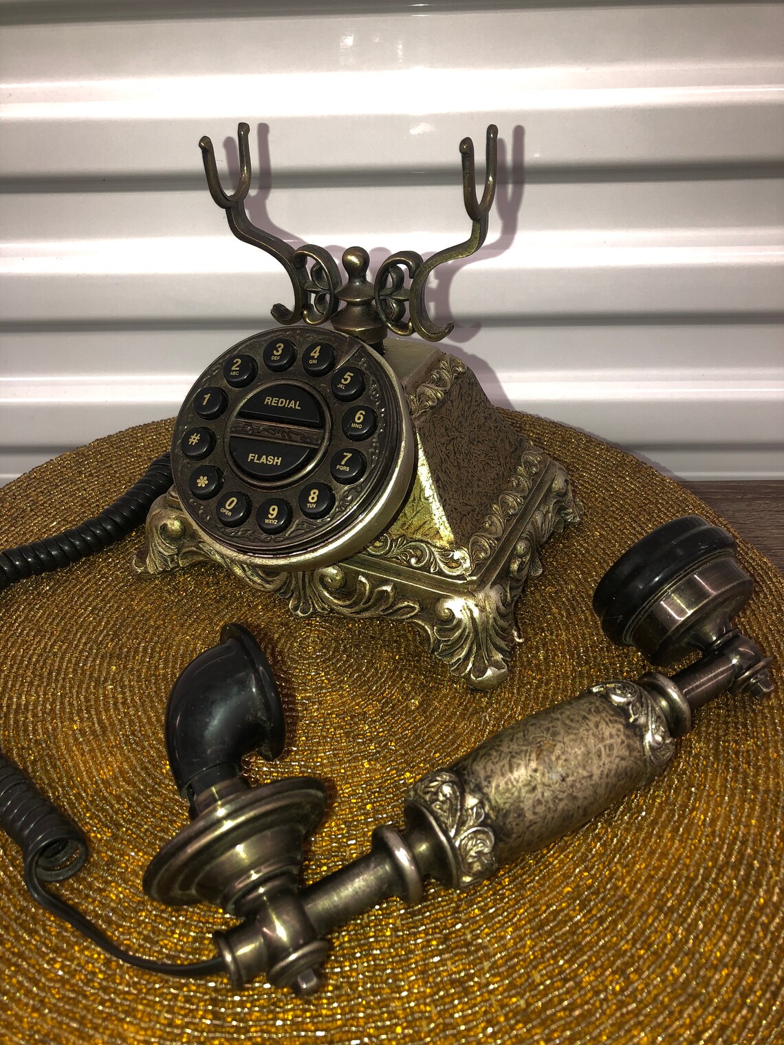 Art Nouveau Antique Style Push Button Phone Midcentury Metal - Etsy