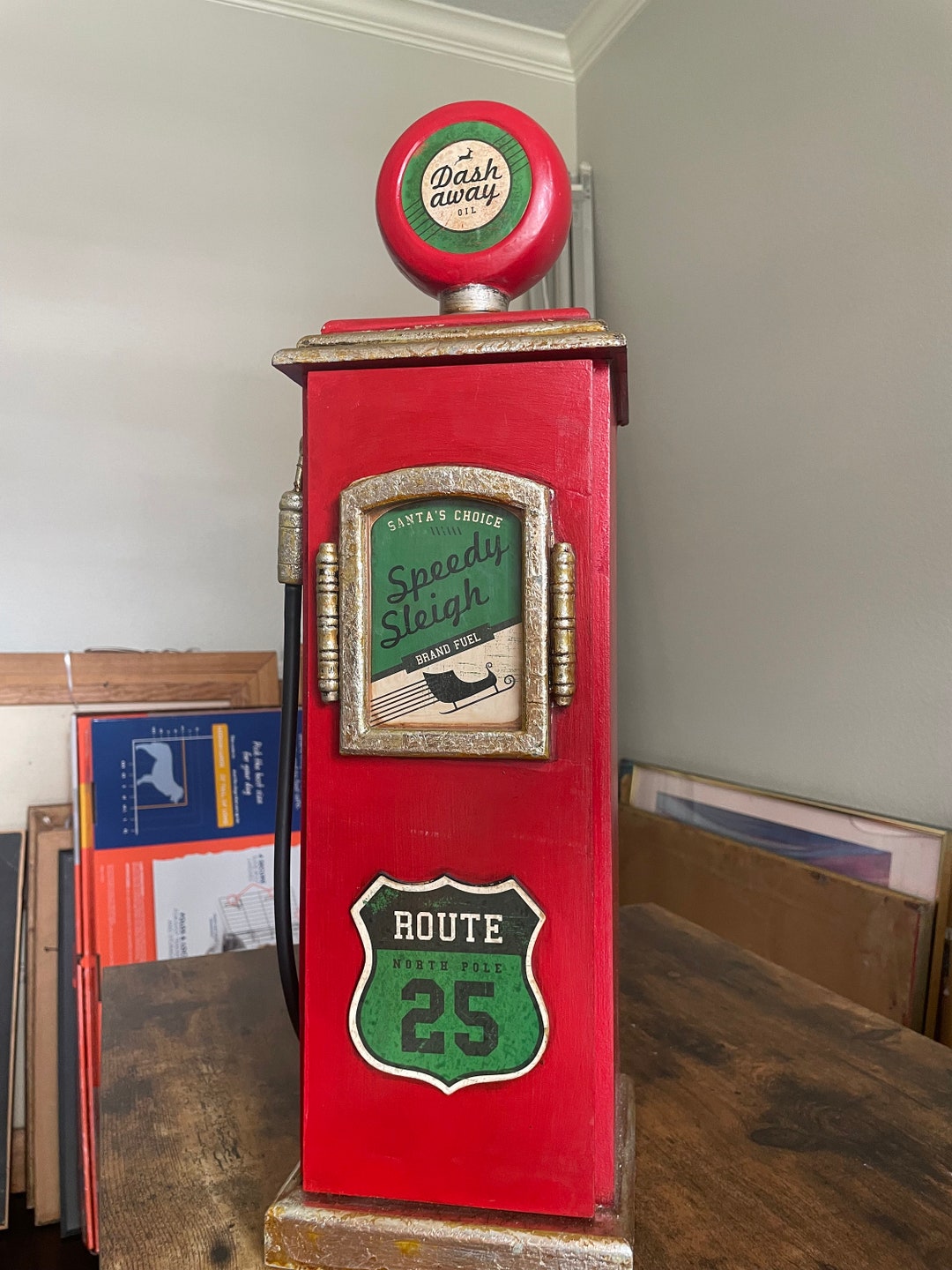 Vintage Route 25 Gas Pump Retro Gasoline Petrol Pump Locker Cabinet ...
