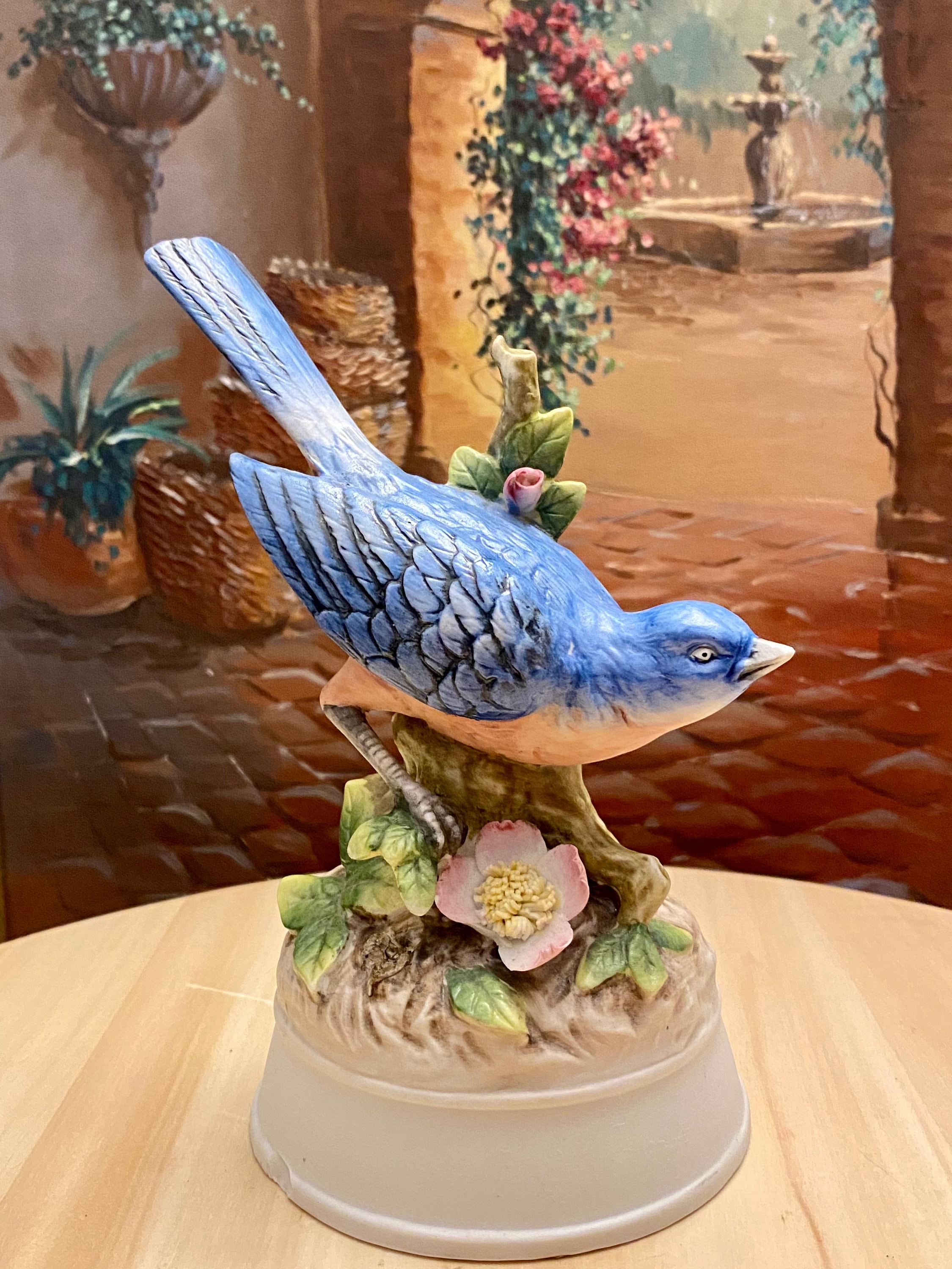Vintage Andrea by Sadek Blue Bird Music Box Ceramic Figurine | Plays ...